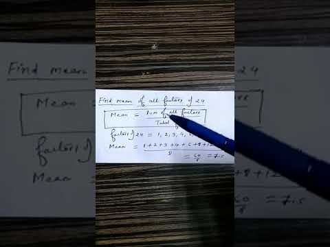 Find mean of all factors of 24 #shorts #maths shorts #maths tricks