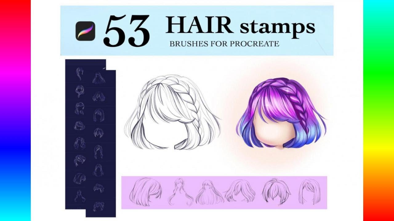 Best Procreate Brushes: Hair Stamps Procreate Brushes, Chibi
