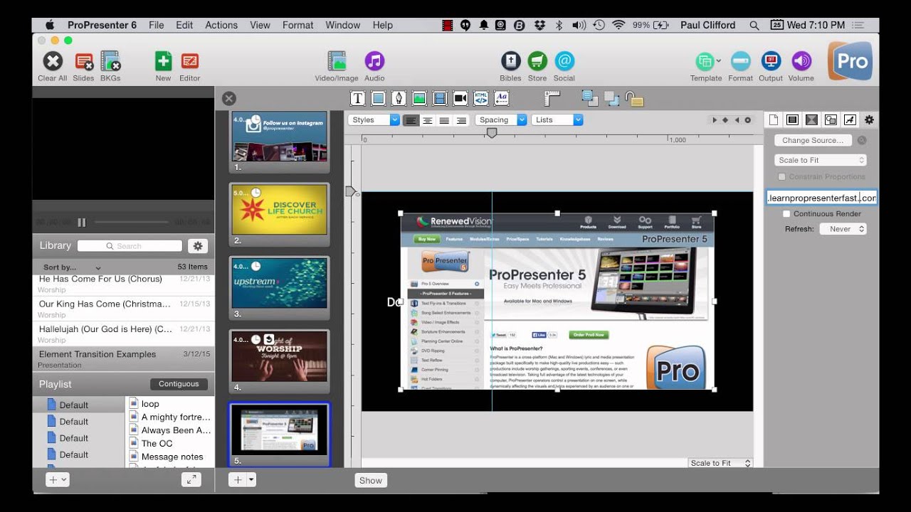 ProPresenter 6 Tutorials:  New features Part 2 -- websites as slides