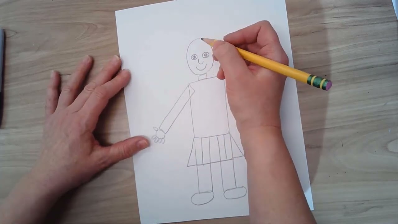 Kindergarten Self Portrait Drawing with Shapes