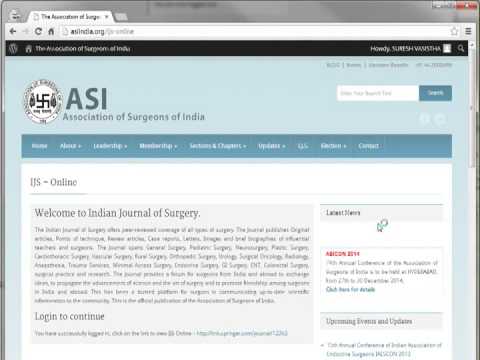 How to access Indian Journal of Surgery Online