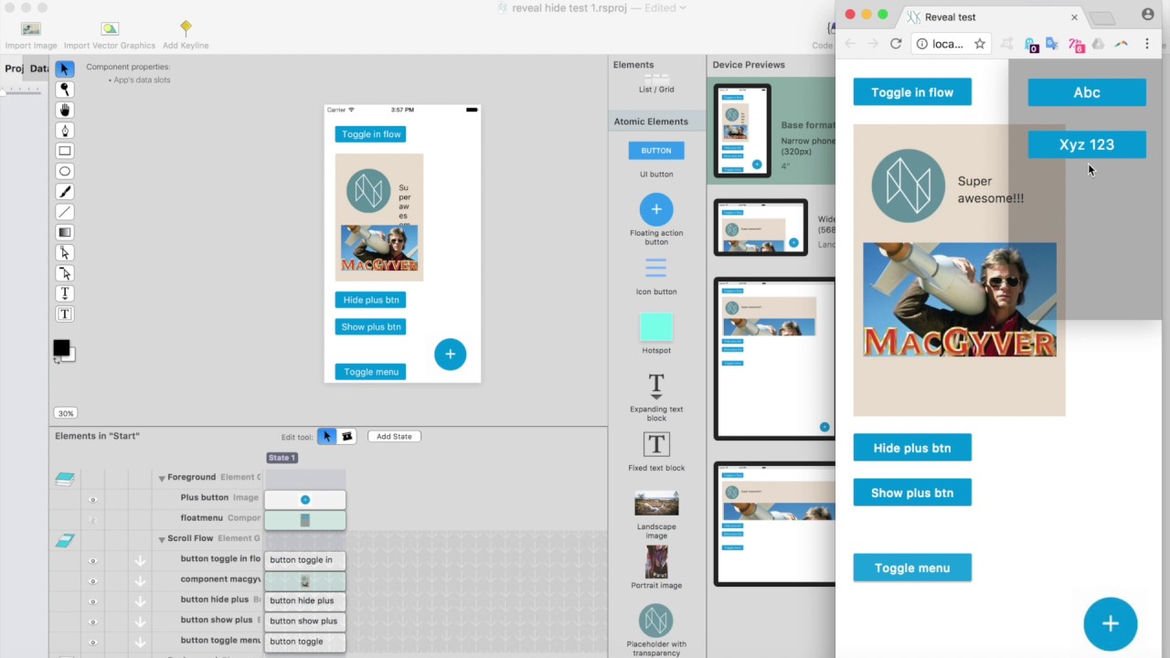 Reveal and Hide ReactJS components and elements with a Button click