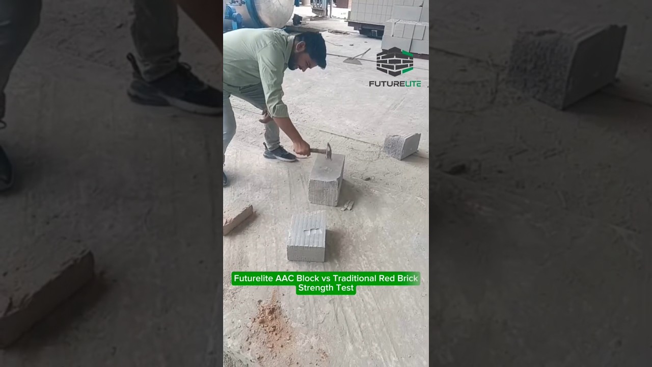 Futurelite AAC Block vs Red Brick – Real Hammer Test 🔨 | Stronger, Smarter Building Material!