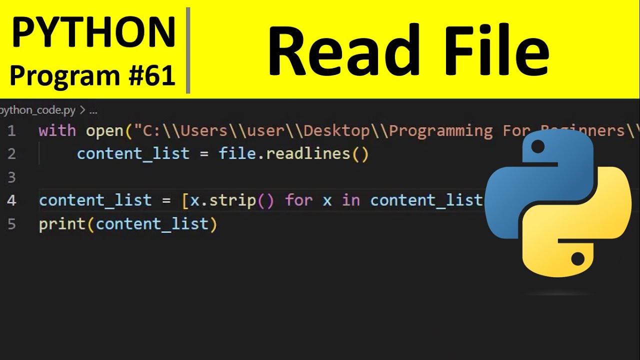 Python Program #61 - Read a File Line by Line Into a List in Python