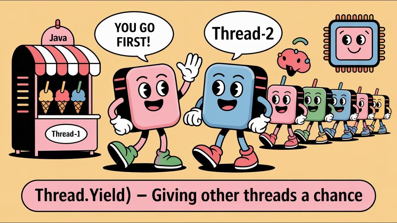 Java Thread Yield Method Explained | Simple Example & Real-Life Analogy