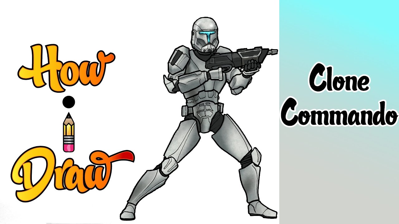 How I Draw a CLONE COMMANDO from STAR WARS BATTLEFRONT | * how to draw clone commando battle front *