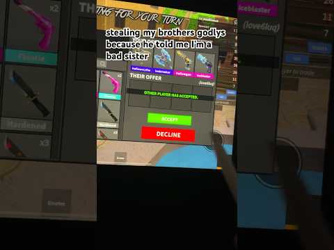 his fault 🤑🤣 #roblox #mm2 #scammed #siblings #jk #godly #murdermystery2 #scammer #trading #rblx
