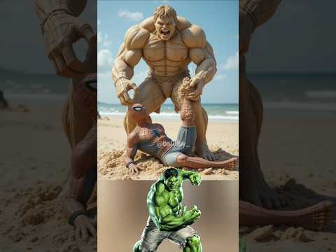 ⭐️Hulk vs Superheroes💥 but sand statue #avengers #marvel #superhero #shorts