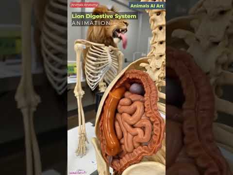 Ultra-realistic Lion Digestive System Animation | Animal Anatomy | Animals AI Art | 01