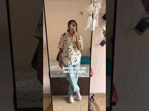 Mom jeans and oversized shirt styling idea✨ Day:93/365 #dailyvlog #fashion #shortsvideo #shorts