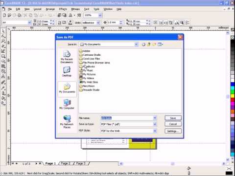 CorelDRAW Tutorial - Change or Save CDR file to PDF with Setting