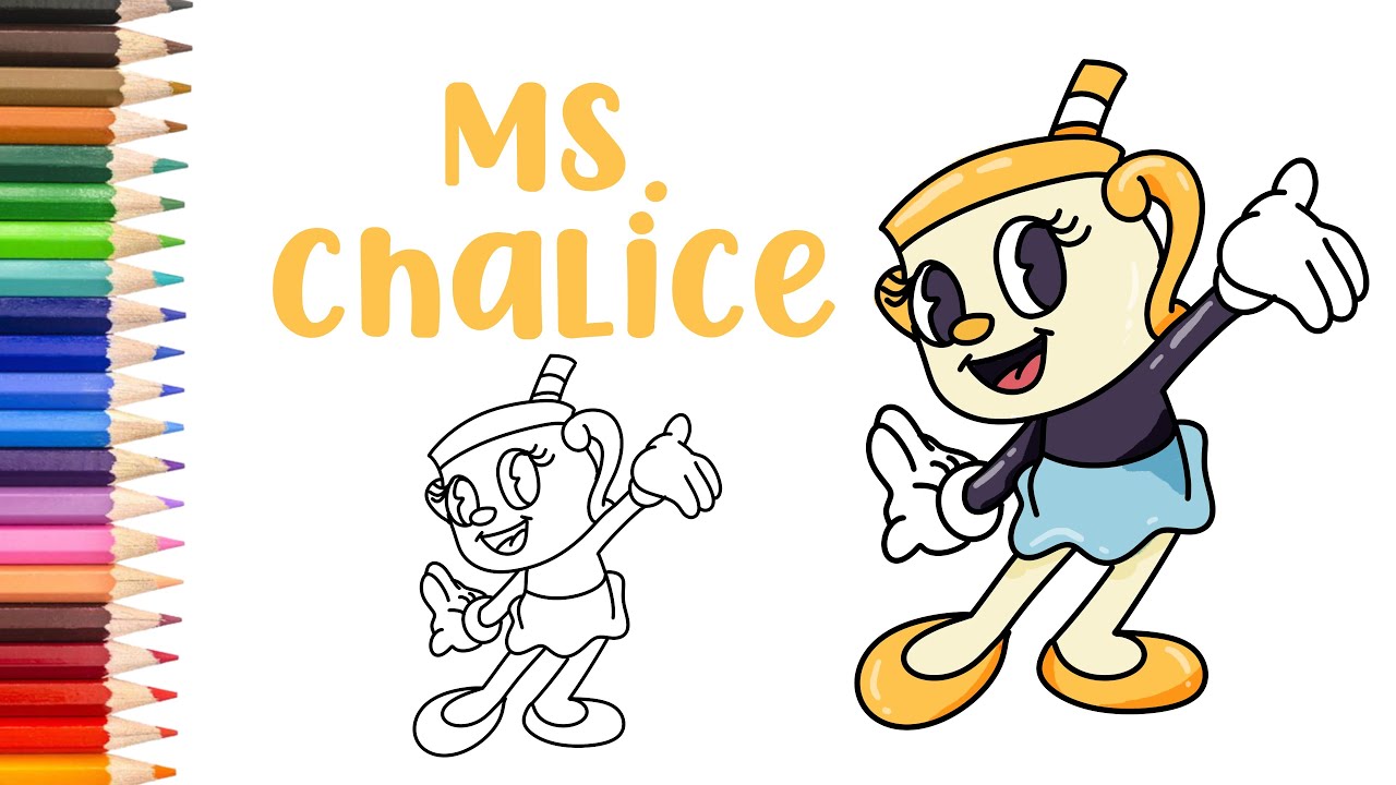How to Draw Ms. Chalice |The Cuphead Show || Easy Step By Step Drawing Tutorial