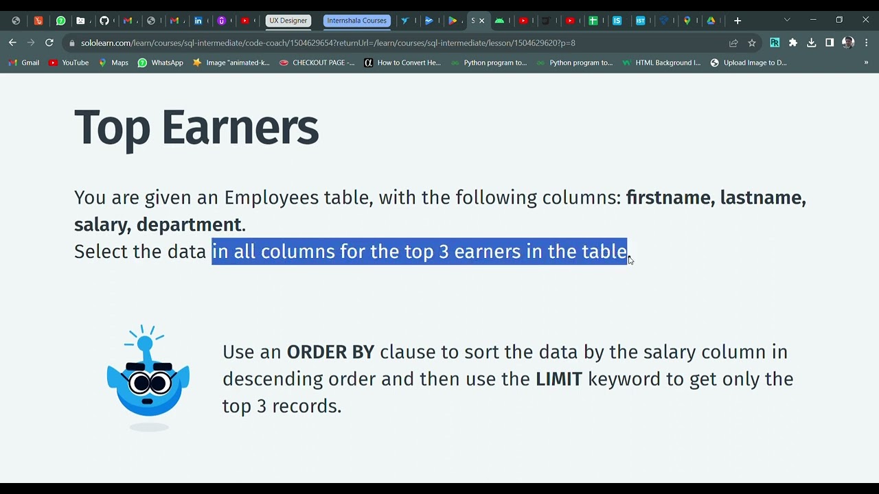 1 Introduction | SQL Intermediate | Sololearn