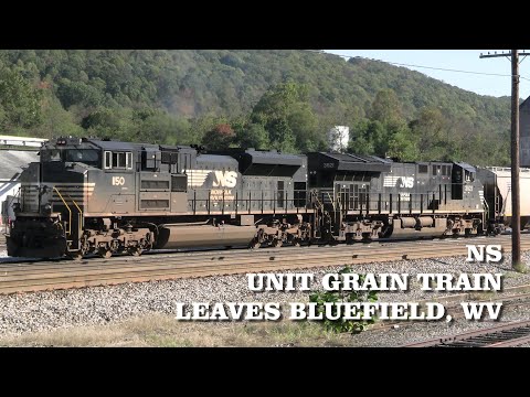 S04E215 NS Unit Grain Train Leaves Bluefield, WV #railfan #trainspotting #norfolksouthern #railway