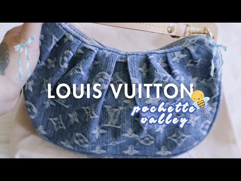 LOUIS VUITTON POCHETTE VALLEY 💙 details, what fits, adding chains + bag charm *relaxing*