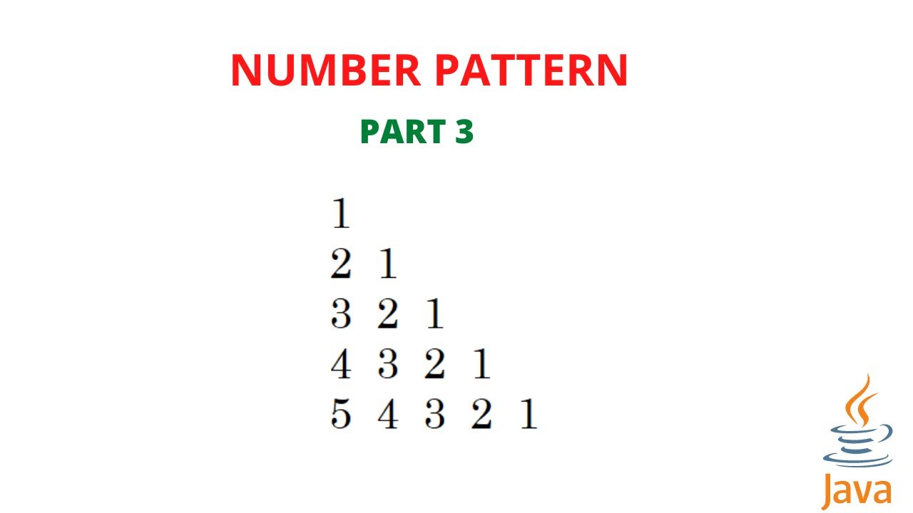 number pattern part 3 | number pattern in java | Part 3 | Code eureka