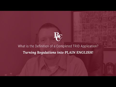 What is the Definition of a Completed TRID Application?