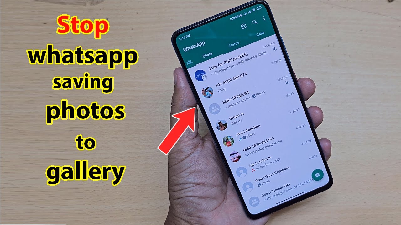 How to stop whatsapp saving photos to gallery