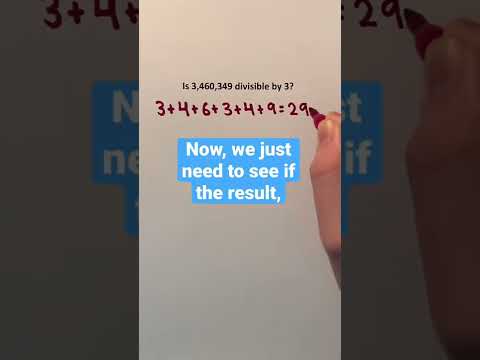 Is 3,460,349 Divisible by 3? #Shorts #math #maths #mathematics #trick