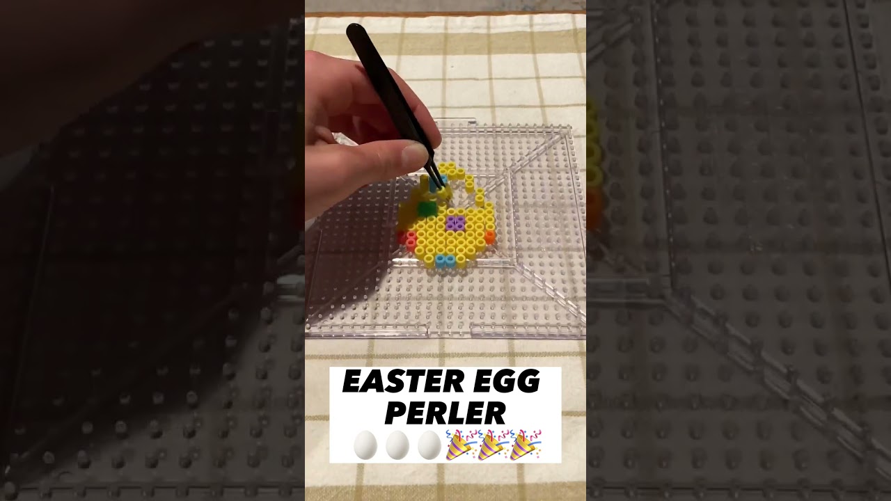 EASTER EGG PERLER ART 🥚🥚🥚🔥🔥🔥 #shorts #perlerbeads