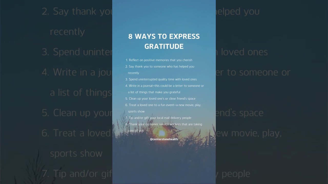 8 Ways to Express Gratitude | Centerstone