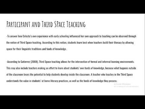 Case study project and connection to teaching in the third space