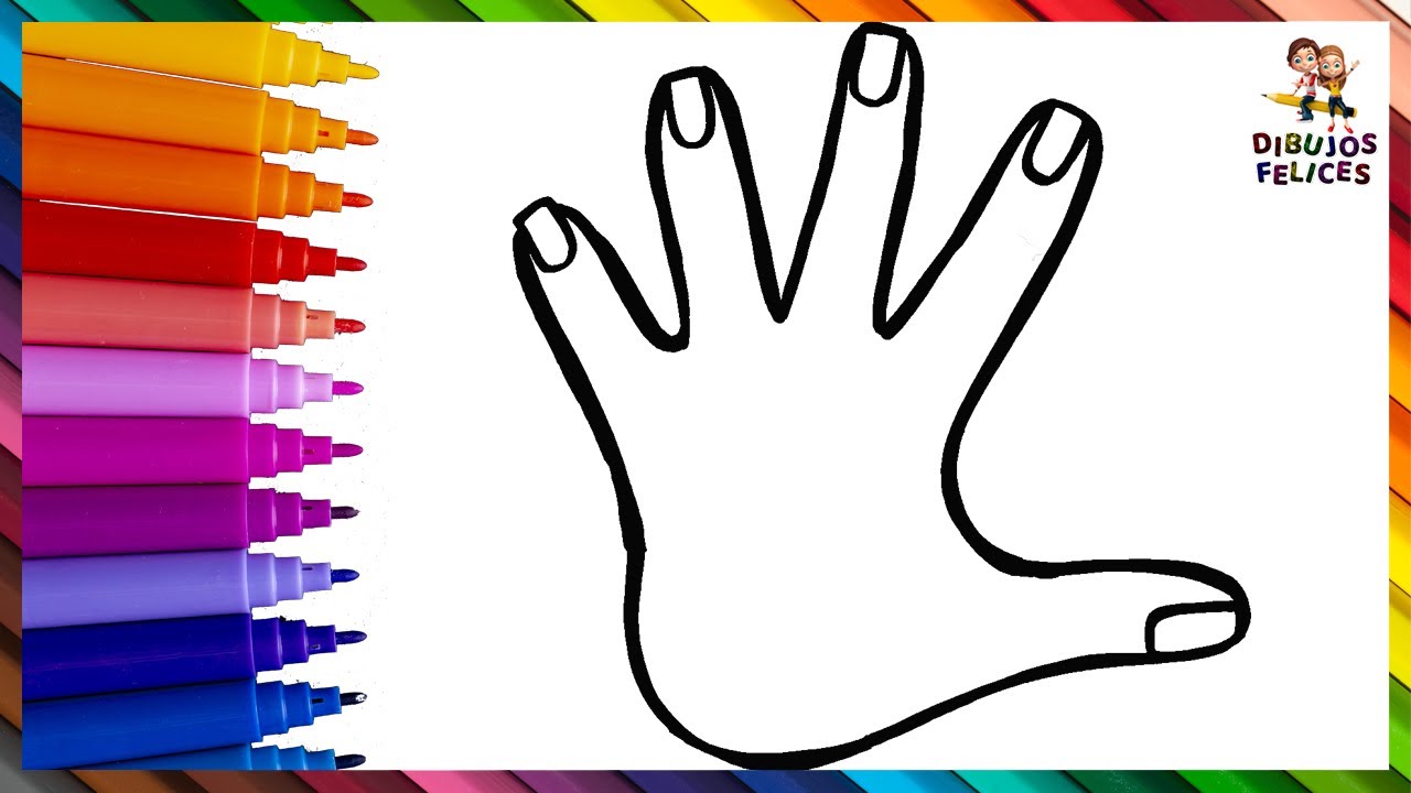 Dibuja y Colorea Una Mano Arcoiris 🖐️🌈 Dibujos Para Niños