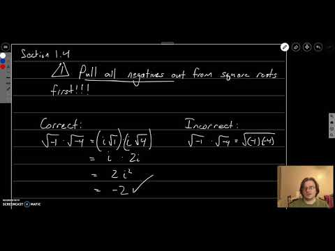 M121 Section 1.4 Part III (Complex Numbers: Square Roots of Negatives)