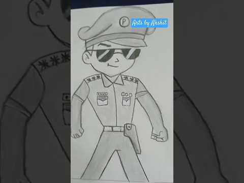 Little singham sketch | #viral #art #singham3 #army #police #indianarmy #simba #cartoon #motupatlu