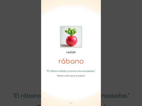 🇪🇸 5 Spanish Words in 60 Seconds 🕛 Vegetables: carrot, beetroot, radish, turnip, parsnip