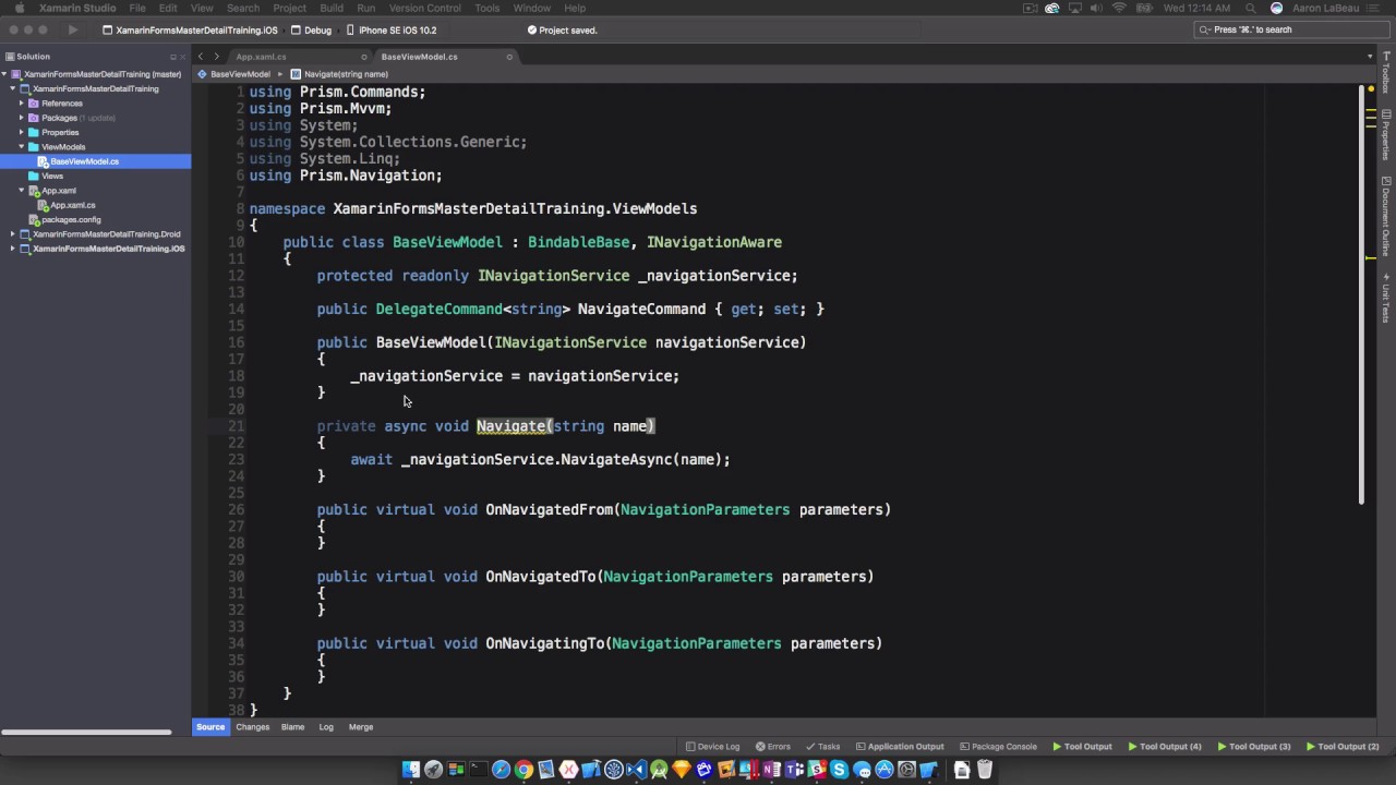 Xamarin Forms Prism Master Detail Setup Part 2