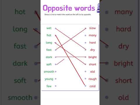 Match The Opposite Words | Daily Practice Worksheet | English Learning. @homeschooling_fun
