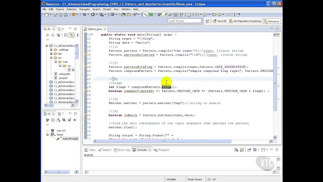VTC Player   Advanced Java Programming Java SE 7, Pattern   Matcher