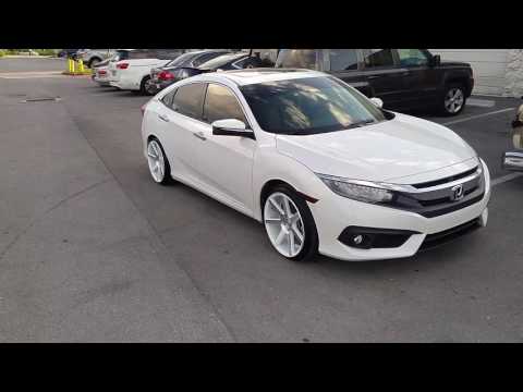 877-544-8473 19 Inch Niche Verona M151 White Wheels 2016 Honda Civic Review Rims Free Shipping!