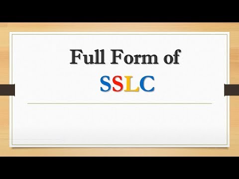 Full Form of SSLC || Did You Know?