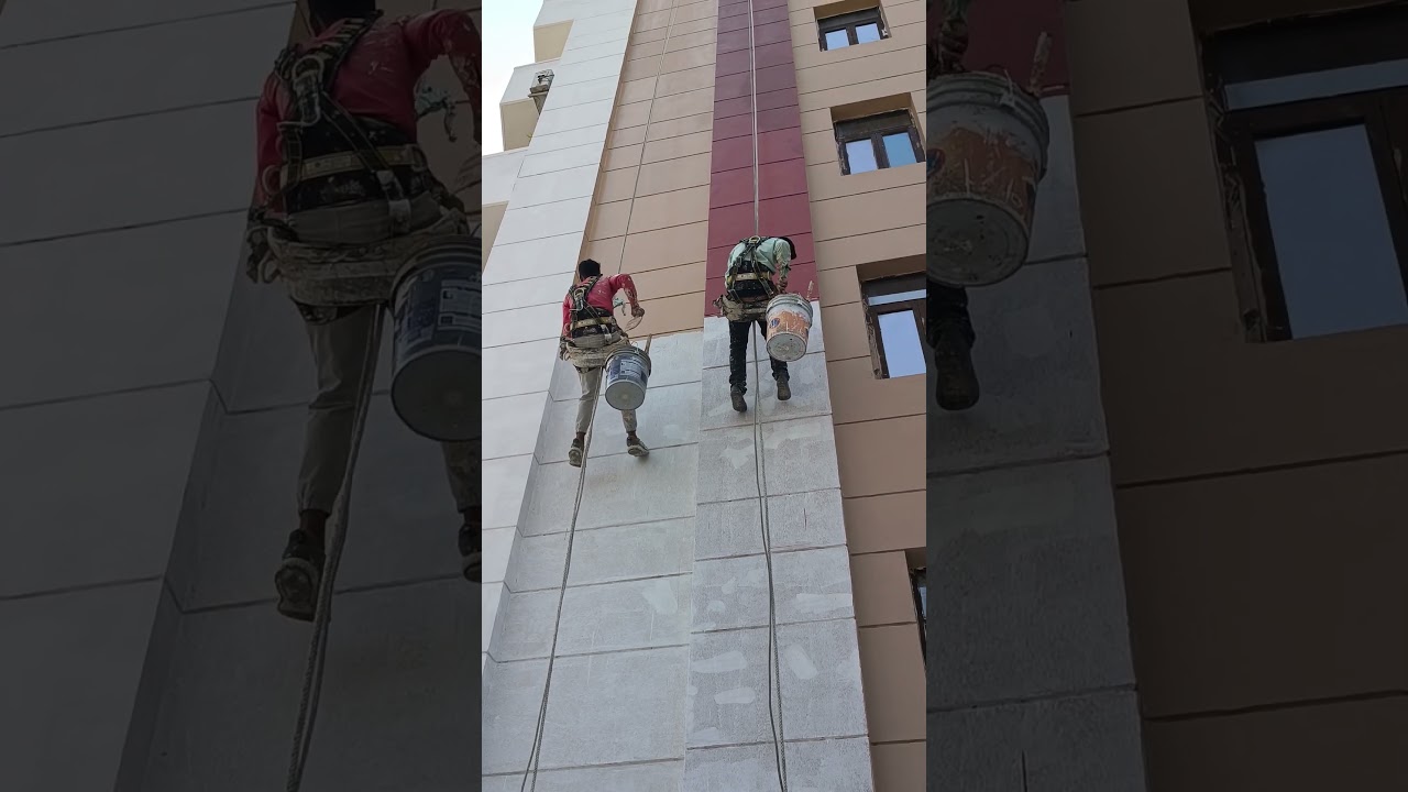 Height Building Exterior Wall Painting Work #shots @manoharpaintingwork