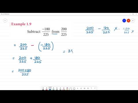 Class 8 TN Maths 1. RATIONAL NUMBERS Example 1.9 Subtract −180/225 from 200/225