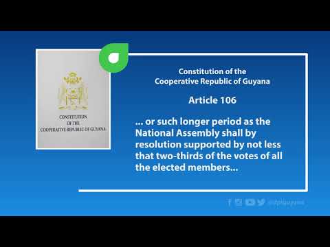 Constitution of the Cooperative Republic of Guyana | Article 106