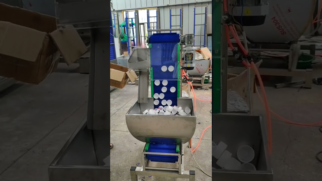 Big size bottle cap elevator lifting sorting feeding machine cap feeding video