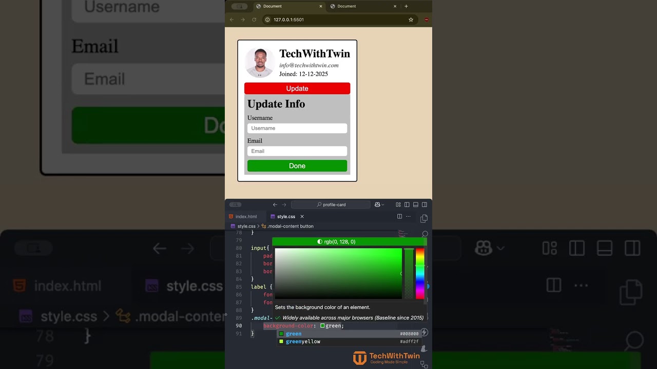 Creating a popover using JavaScript + HTML + CSS | TechWithTwin