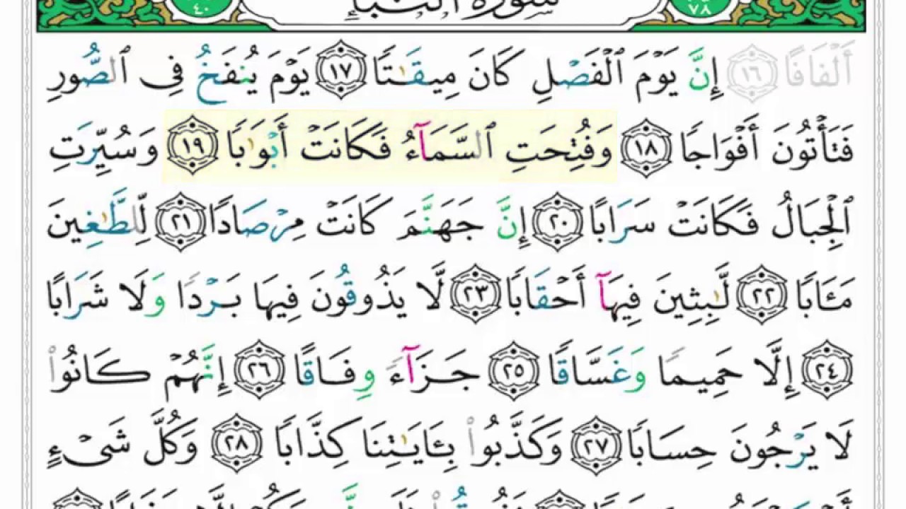 Al Mufeed 078 Surah An Naba Pt2 Aya 17 30 Abu Dawood