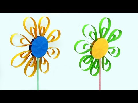 Easy Paper Stick Flowers Making for Kid's Birthday Party Decorations