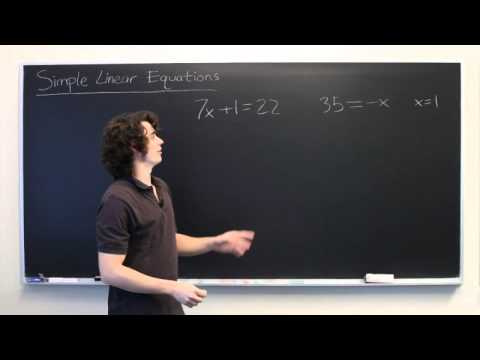 Definition of Simple Linear Equations