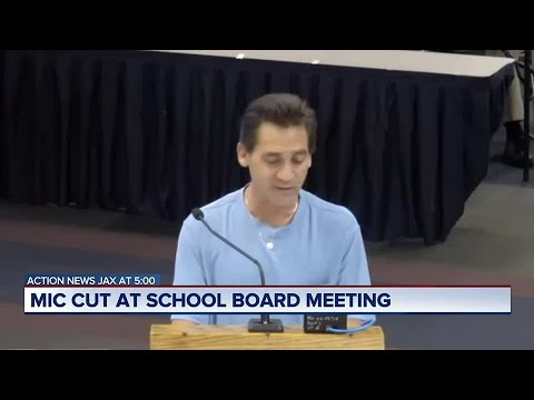 Clay County dad's mic cut off at school board meeting while reading library book | Action News Jax