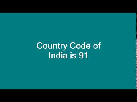 Country Code of India is 91