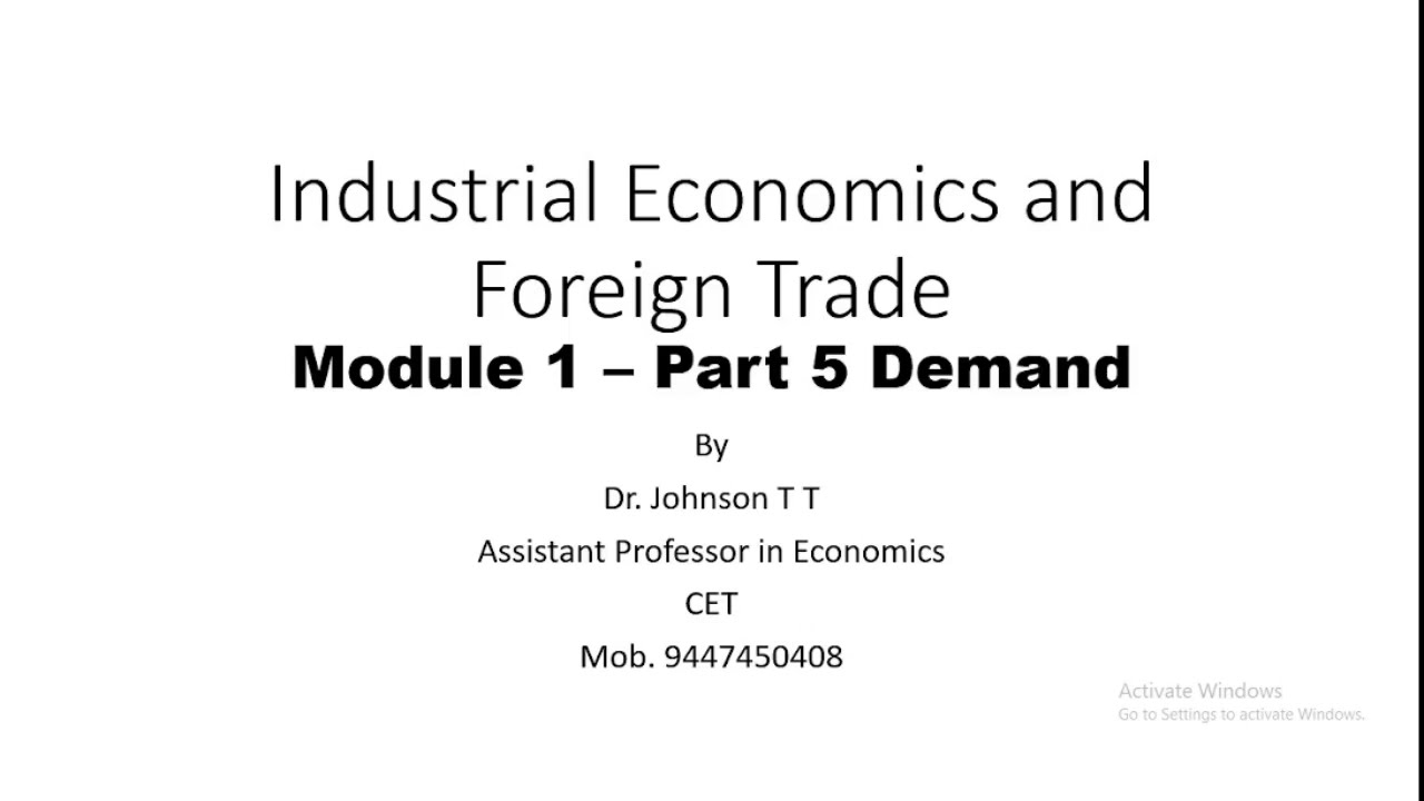 Module 1 Part 5 Demand