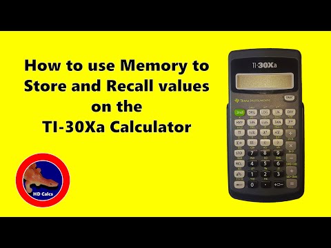 How to use memory to Store and Recall values on the Texas Instruments TI-30Xa Calculator