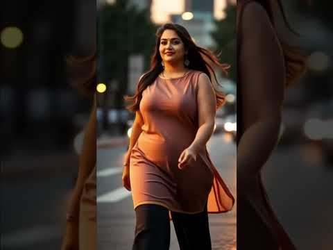 City Walk Vibes | Plus Size Beauty in Fitted Kurti | Cinematic Motion Look #shorts #aivideo #ai