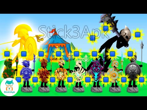 UNLOCK ALL SKINS SPEARTON vs GIANT BOSS Stickman Battle | Stick War Legacy Mod | Stick3Apk
