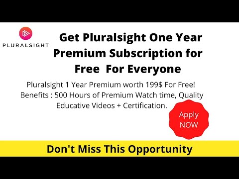 [English] Get Pluralsight One Year Premium Subscription for Free For Everyone | Computer Science |